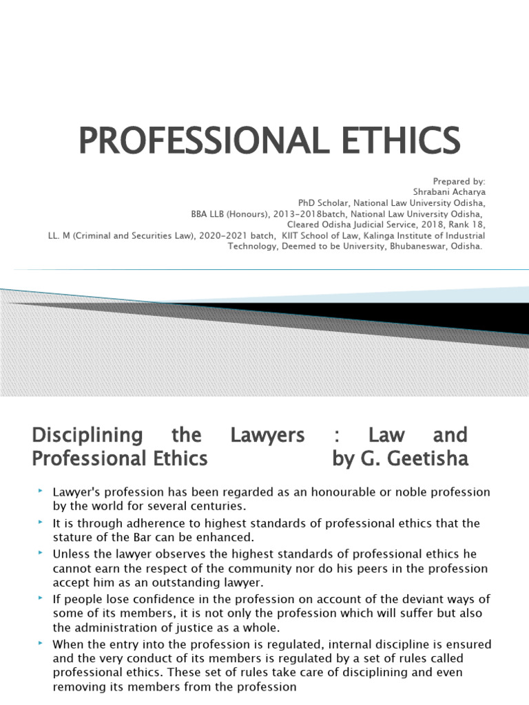 Professional Ethics | PDF | Lawyer | Morality