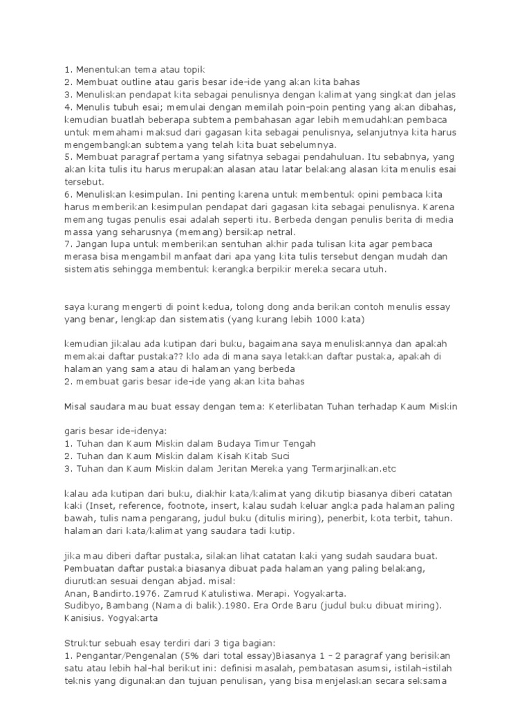 Cara Membuat Essay | PDF