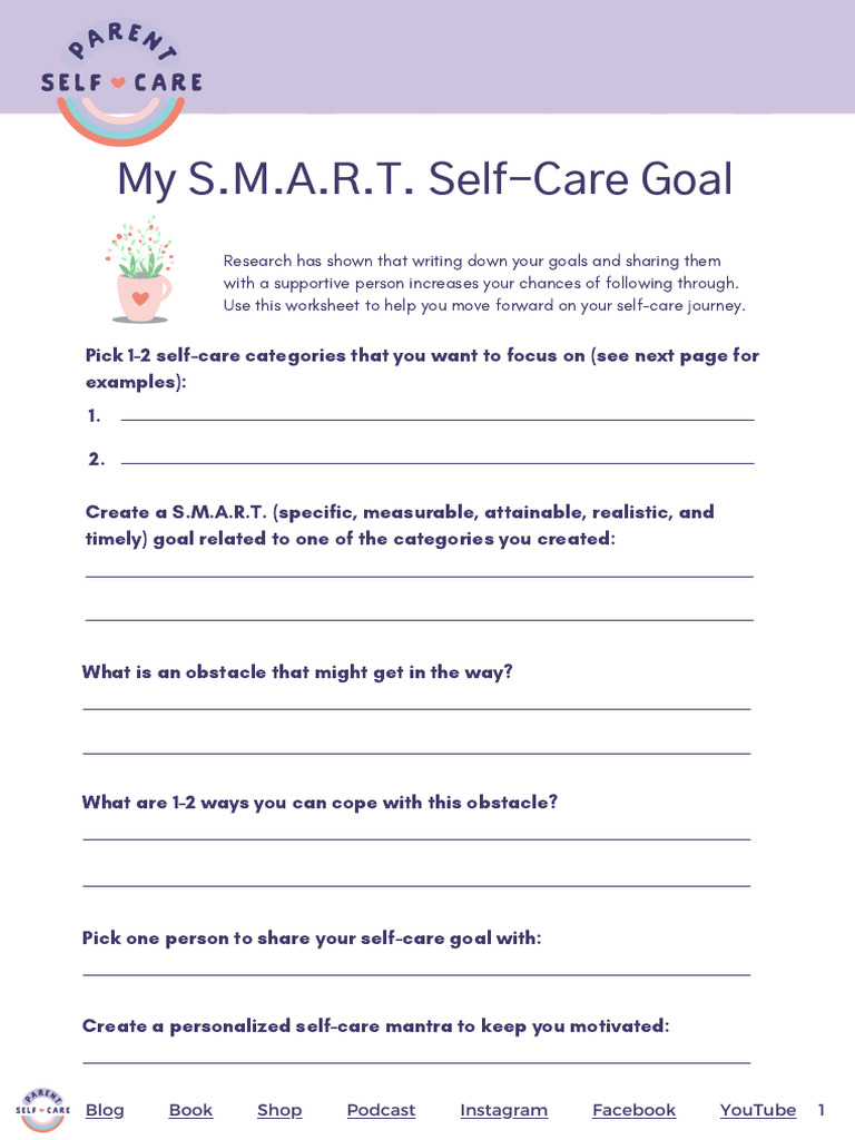 Self Care+Menu+Worksheet | Download Free PDF | Meditation | Prayer