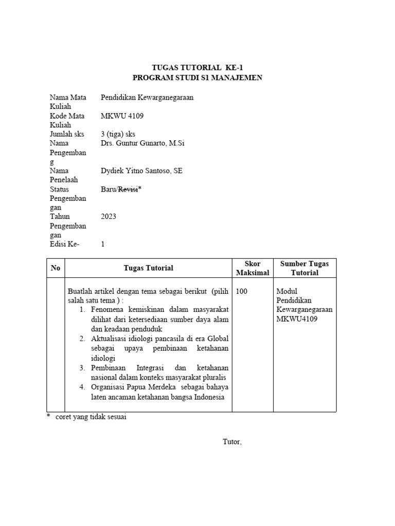 Tugas-1 Pendidikan Kewarganegaraan | PDF