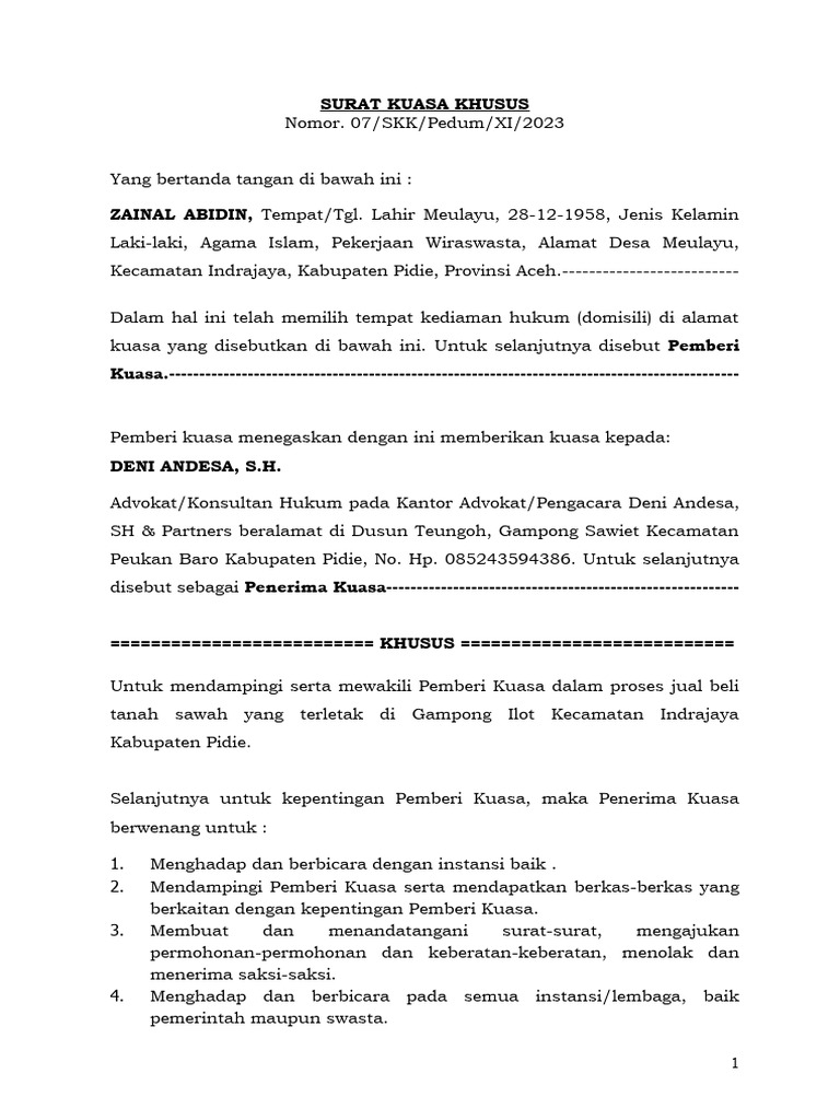 Surat Kuasa Khusus Perkara Pidana - Terlapor | PDF Surat Kuasa Khusus Perkara Pidana - Terlapor | PDF
