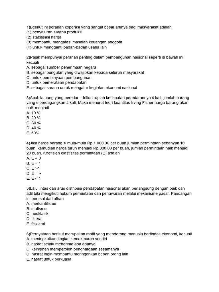 Soal UTBK 2022 TKA Soshum Ekonomi 3 | PDF