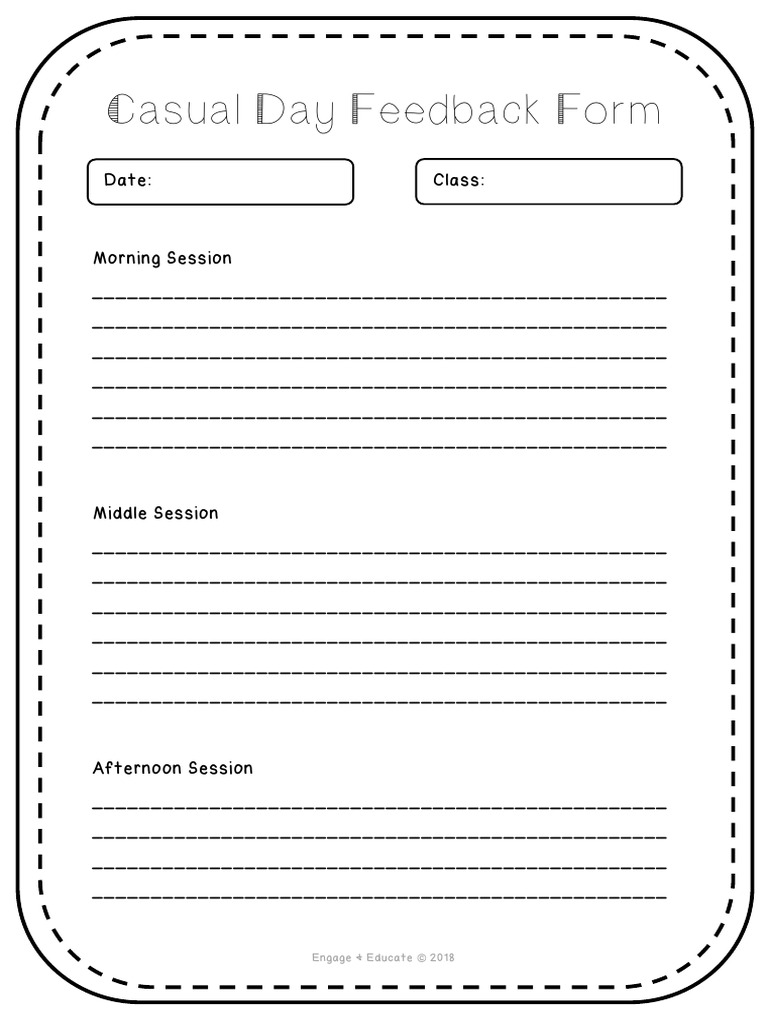 Teacher Feedback Form - Relief Teacher Feedback Form | PDF ...