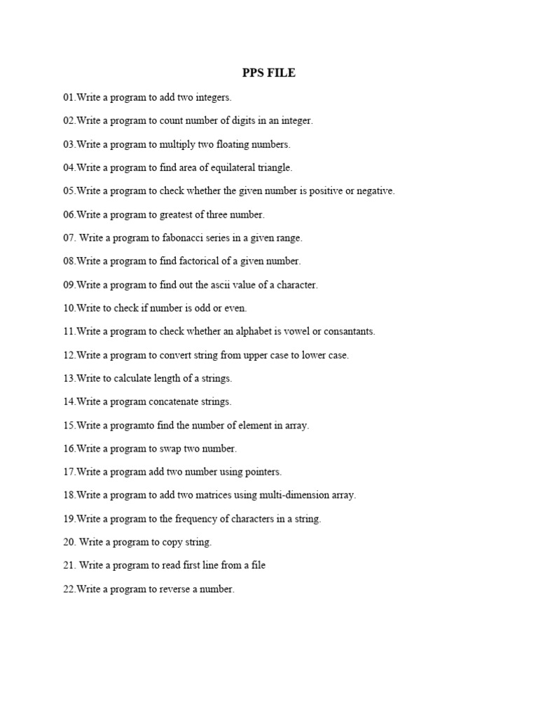 PPS Lab Manual | PDF