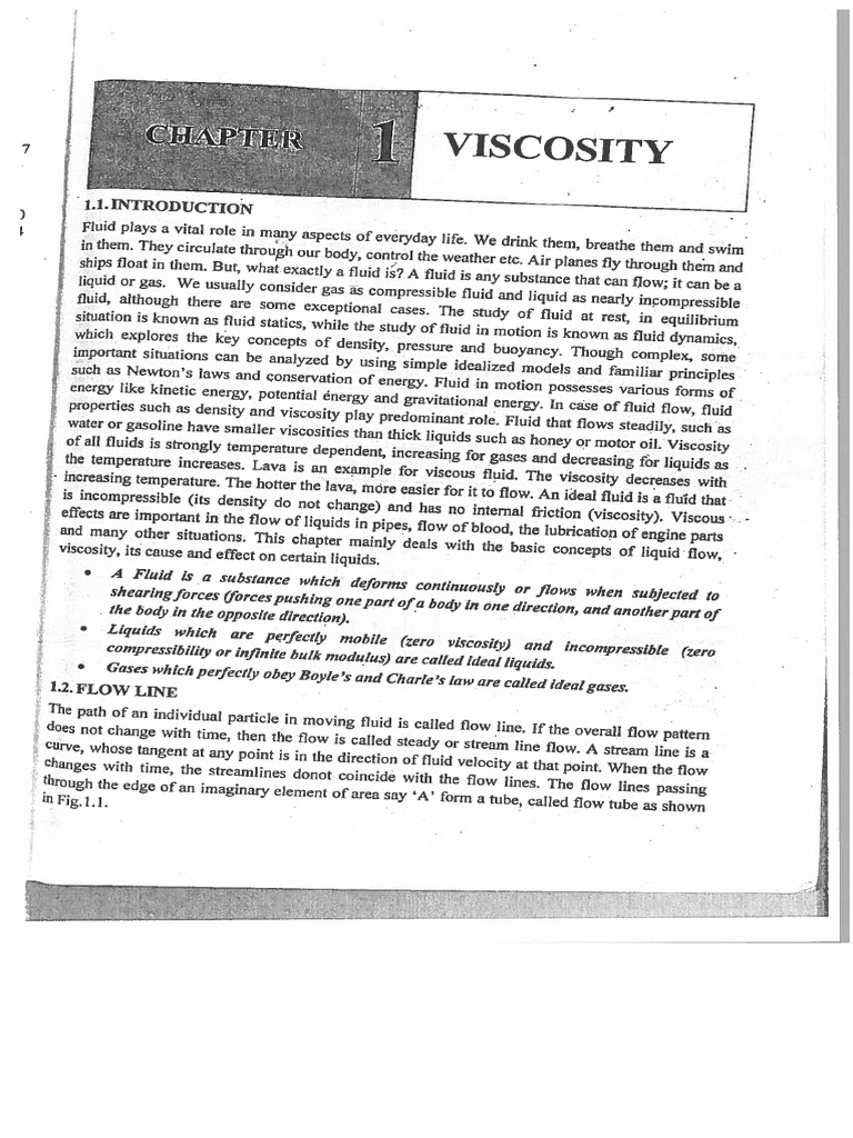 Chapter 1 Viscosity Notes | PDF