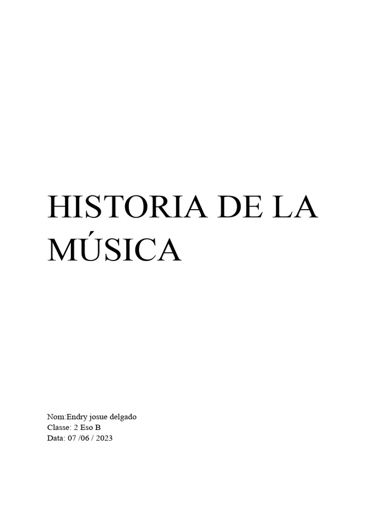 Historia de La Musica | PDF