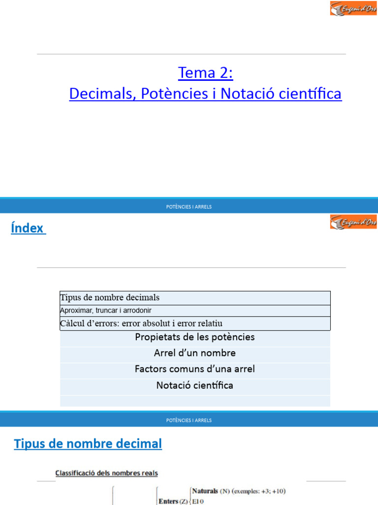 3APTema 2. Decimals, Potències Notac Cientif | PDF