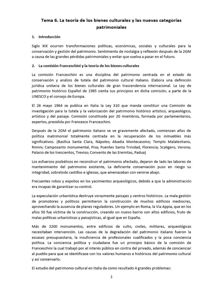 Resumen Bienes Cultural | PDF | Patrimonio de la Humanidad | Patrimonio cultural