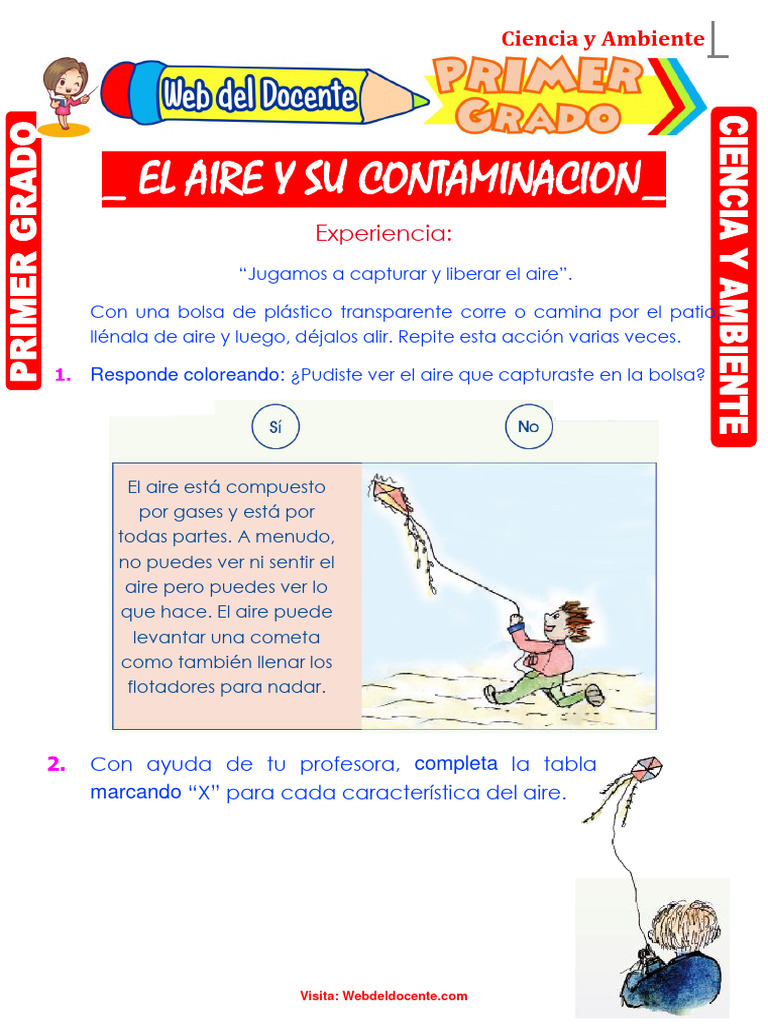 El Aire y Su Contaminacion Para Primer Grado de Primaria | PDF ...