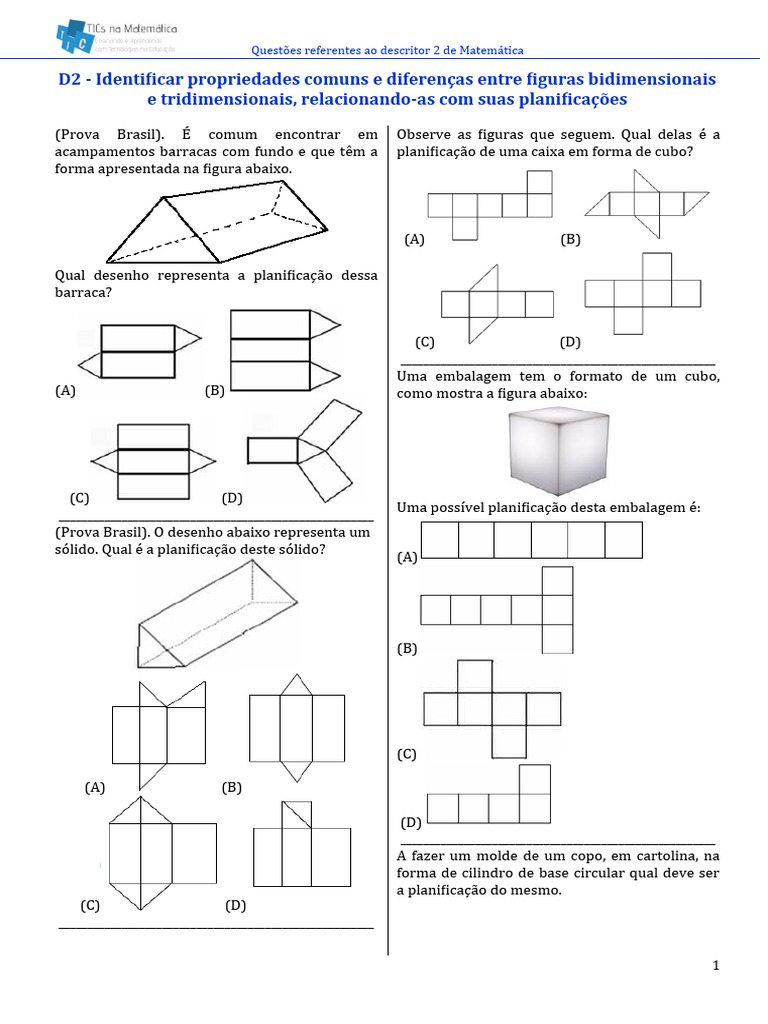 Descritor 2 - Matemática 9º Ano | PDF | Geometria Euclidiana | Formas geométricas