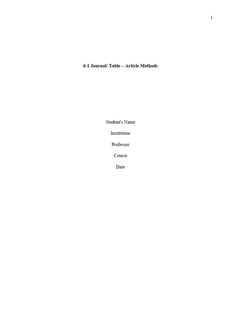 6 1 Journal Article Methods | PDF | Caregiver | Self Report Study