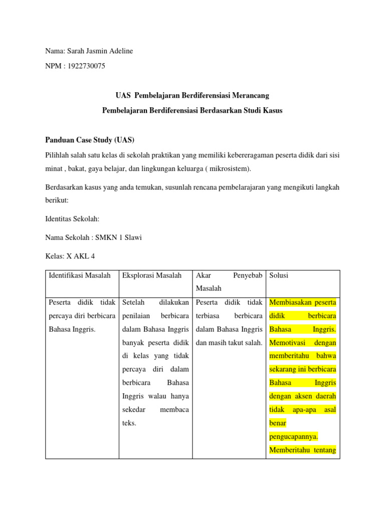 Uas PB | PDF | Karier & Perkembangan | Seni & Disiplin Bahasa