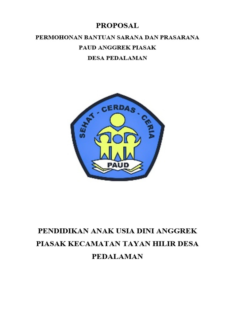 Proposal Bantuan Sarana PAUD Piasak | PDF