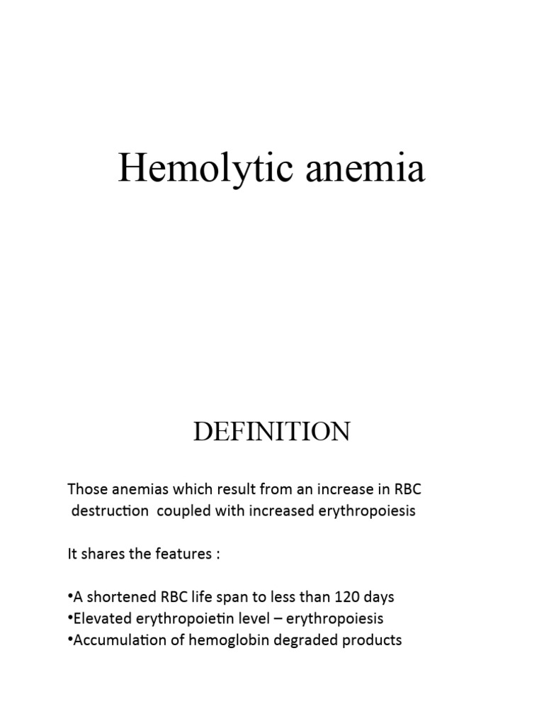 Hemolytic Anemias | PDF | Red Blood Cell | Anemia
