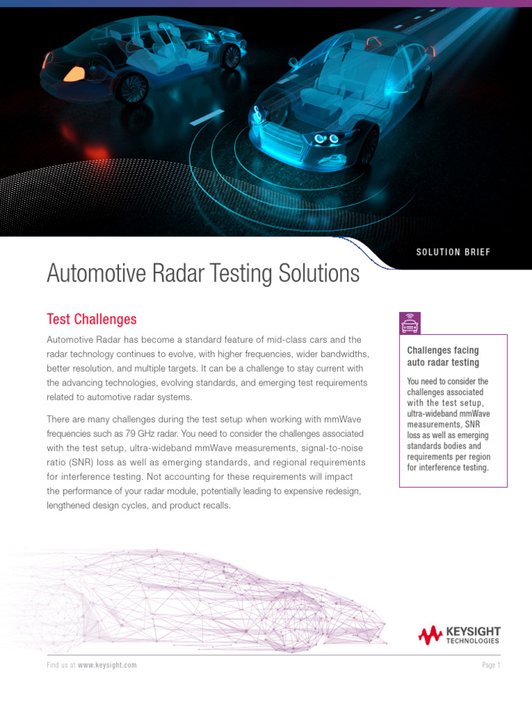Automotive Radar Testing Solutions: Test Challenges | PDF | Radar ...