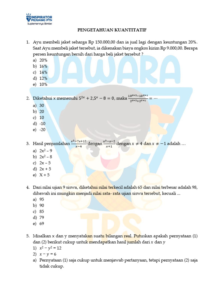 Pengetahuan Kuantitatif | PDF | Metode & Bahan Ajar