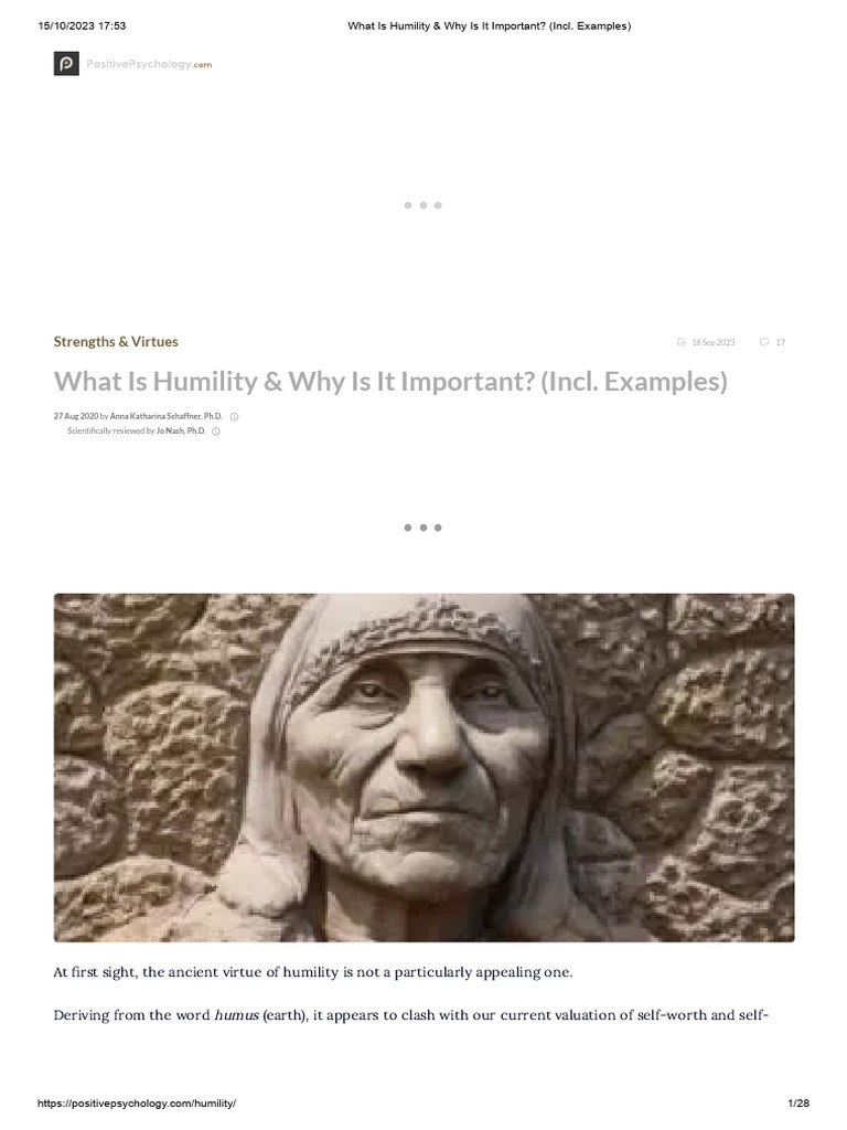 What Is Humility & Why Is It Important - (Incl. Examples) | PDF ...