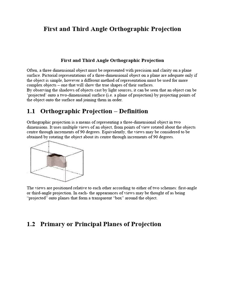 First and Third Angle Orthographic Projection | PDF | Geometry | Classical Geometry