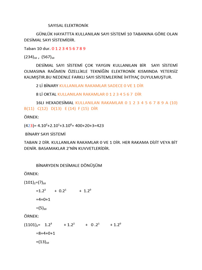 Sayisal Elektronik Ders Notu | PDF
