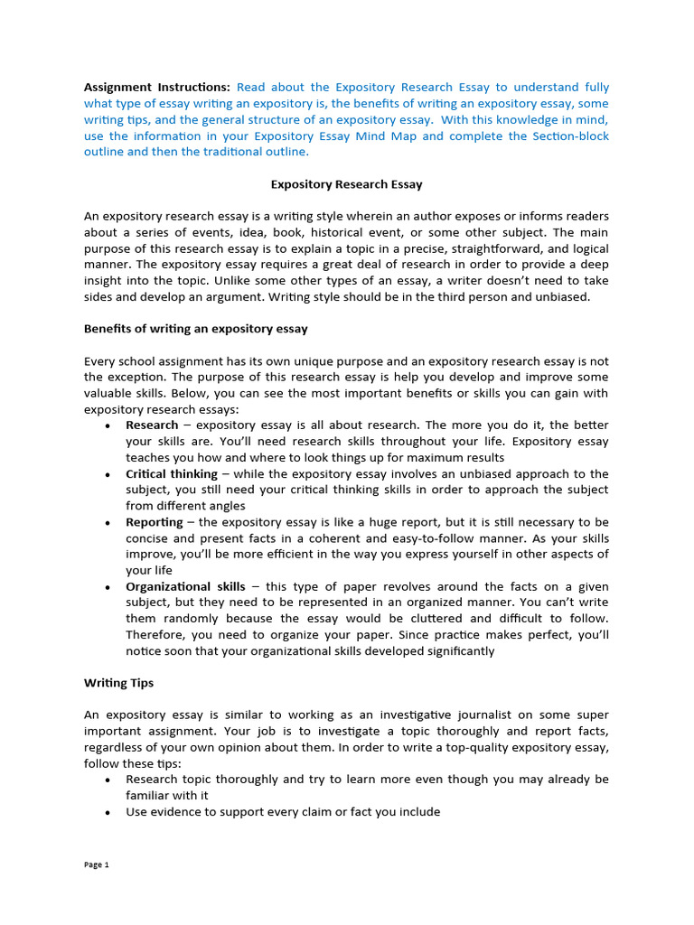 7 - Expository Research Essay Outline | PDF | Essays | Critical Thinking