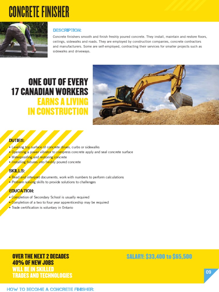 Concrete Finisher | PDF | Apprenticeship | Concrete
