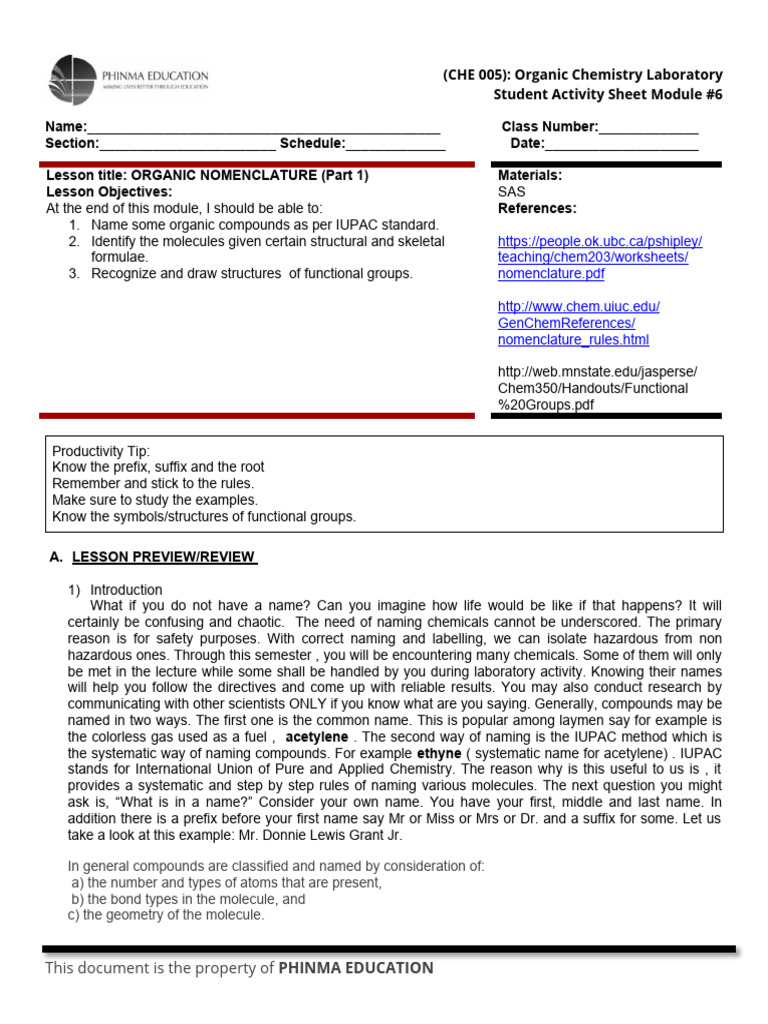 CHE 005 Lec SAS Days 15 - 16 | PDF | Alkene | Alkane