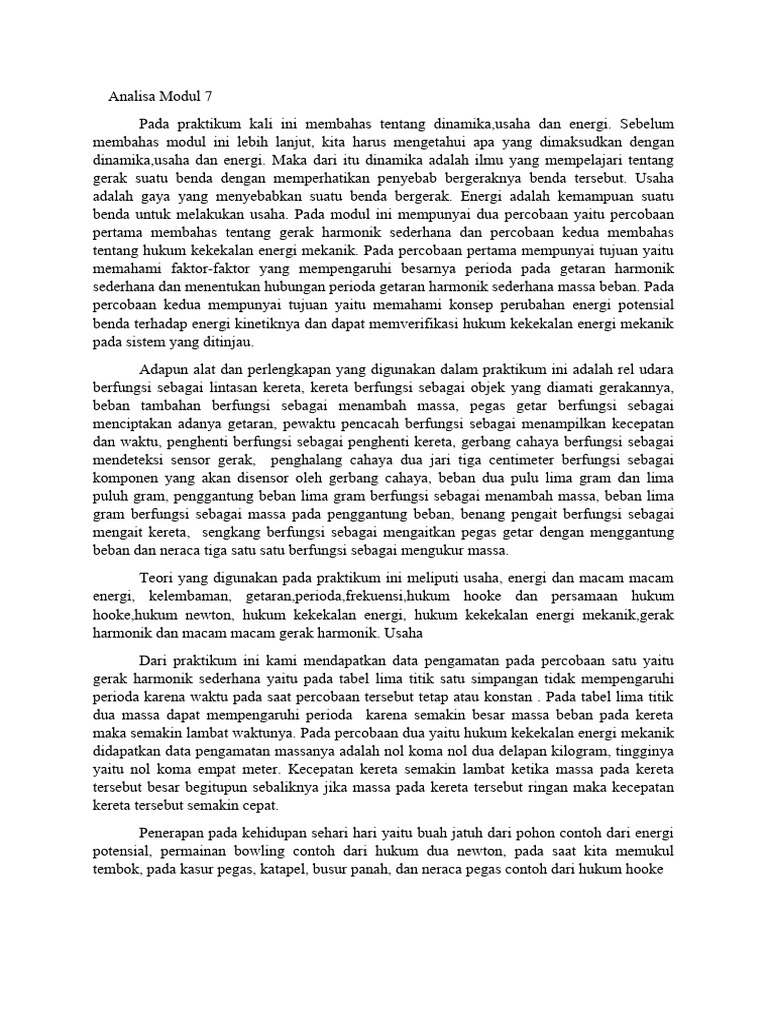 Analisa Modul 7 | PDF | Teknologi & Rekayasa