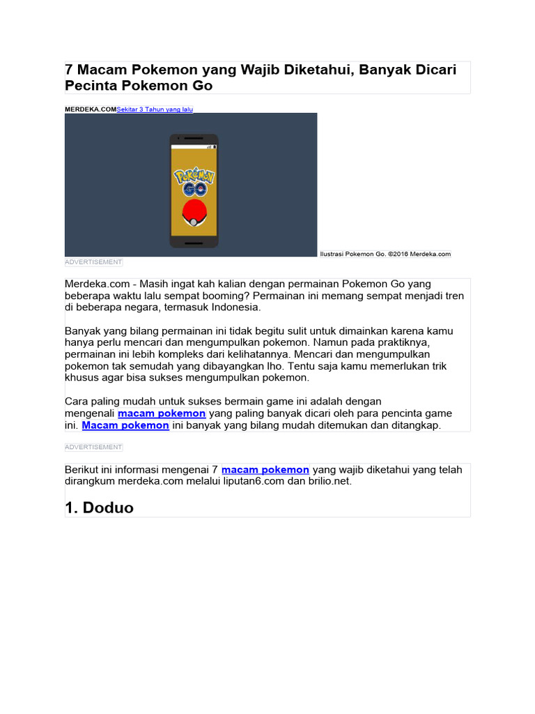 JENIS-JENIS POKEMON | PDF