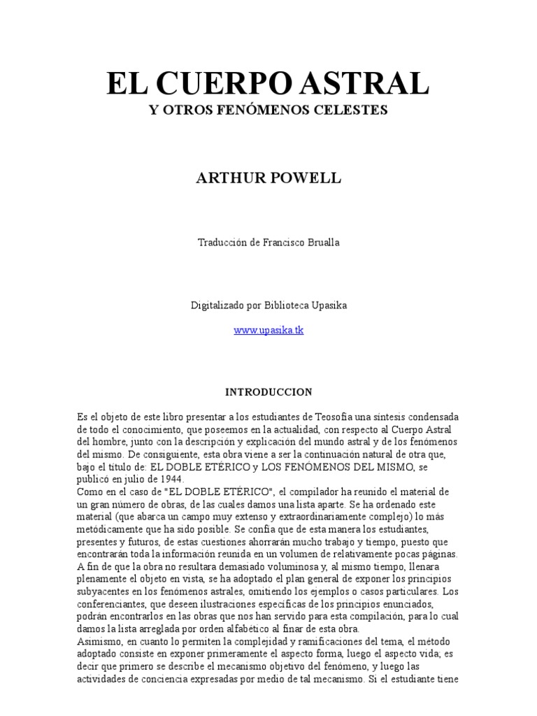 El Cuerpo Astral, Arthur Powell | PDF | Importar | Física