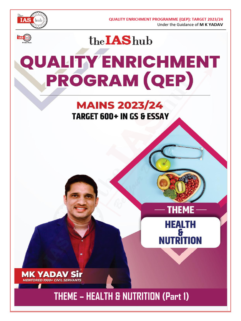 Health & Nutrition QEP 2023/24 Guide | PDF | Malnutrition | Health Care