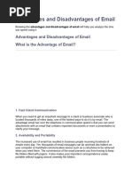 Advantages and Disadvantages of Using Email | PDF