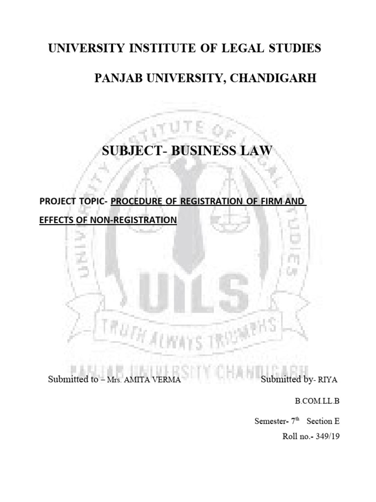 Business Law Project Report | PDF | Partnership | Lawsuit