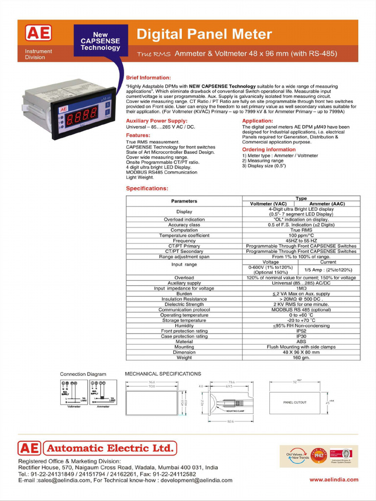 Digital Panel Meter | PDF