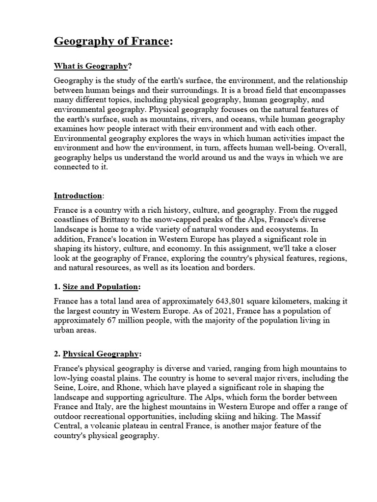 Geography of France | PDF | France | Natural Environment