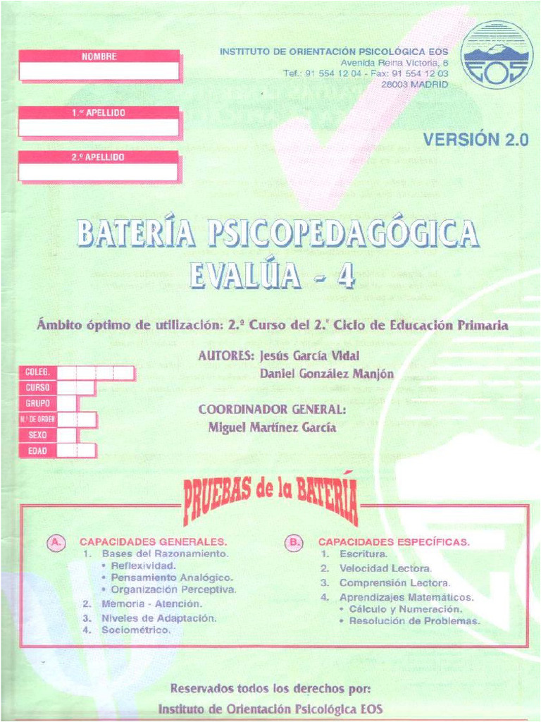 Cuadernillo Evalua 4 | PDF