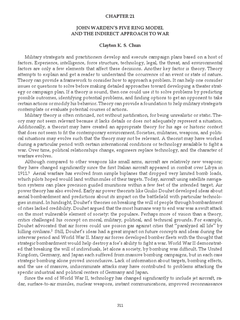 John Warden's Five Ring Model and The Indirect Approach To War | PDF ...