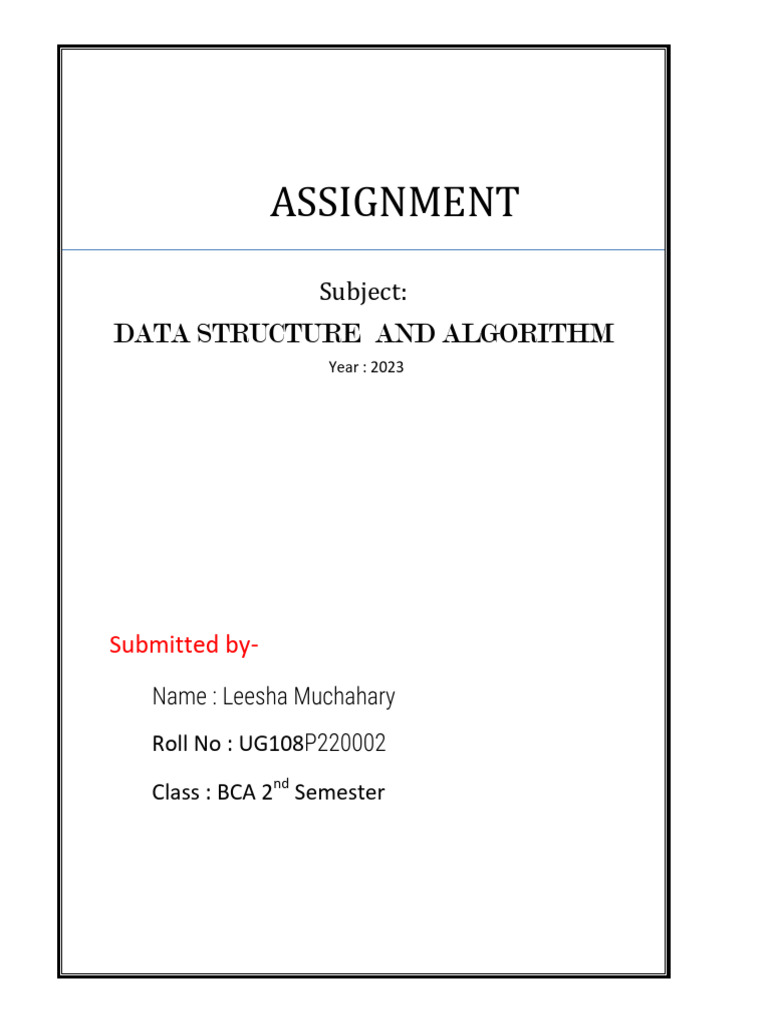 AssignmentDSA Lees | Download Free PDF | Queue (Abstract Data Type) | Computer Data