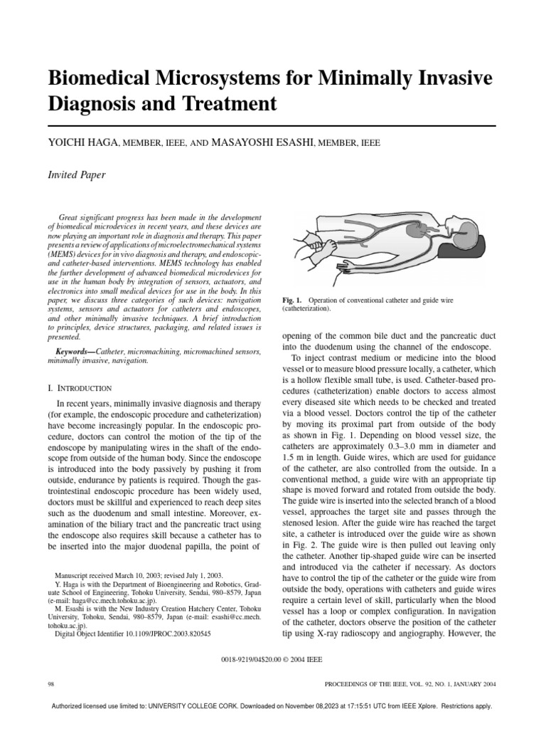 Biomedical Microsystems For Minimally Invasive Diagnosis and Treatment ...