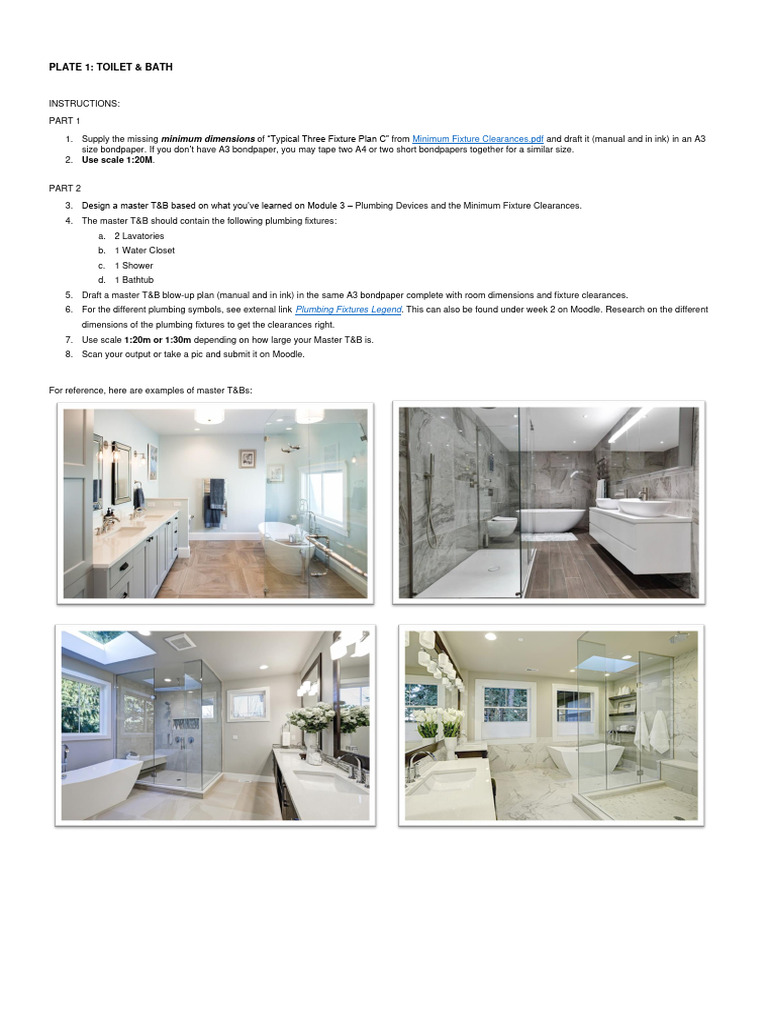 Plate 1 - Toilet and Bath | PDF | Toilet | Sanitation