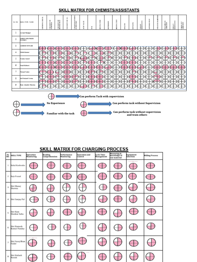 Skill Matrix for Chemists and Assistants | PDF