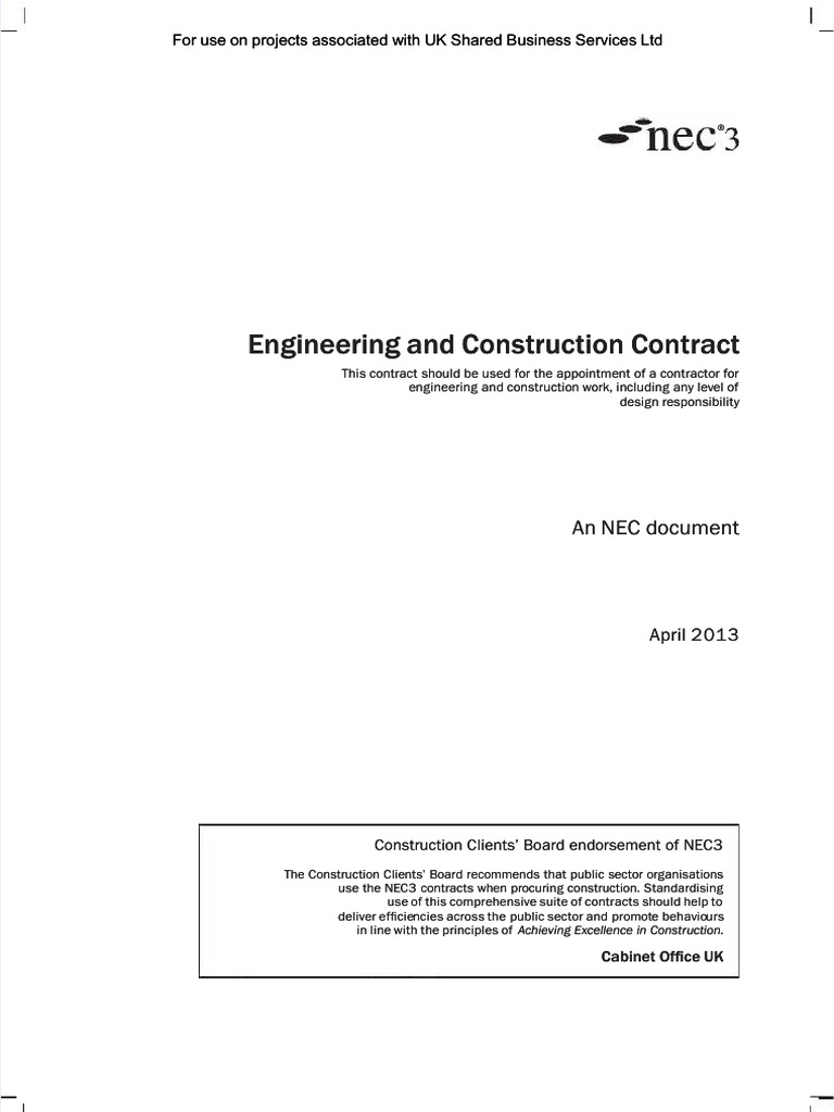 Nec3 Engineering and Construction Contract Compress | PDF | Business ...