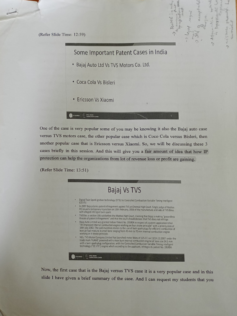 Bajaj vs TVS Patent Infringement Case | PDF | Patent | Engines