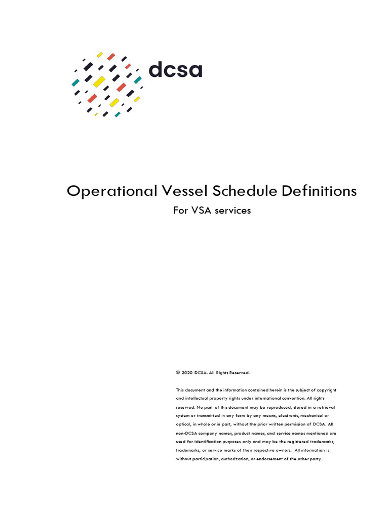 Operational Vessel Schedule Definitions | PDF