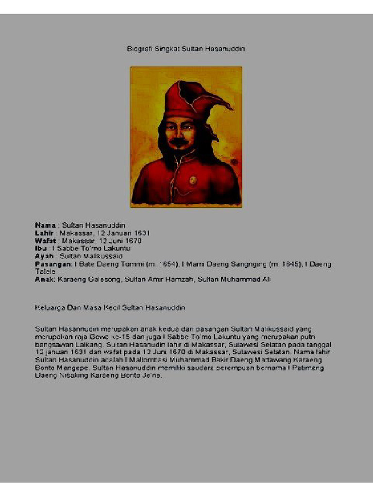 Biografi Tentang Hasanudin | PDF