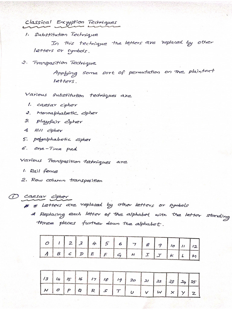 Substitution and Transposition Techniques | PDF Substitution and Transposition Techniques | PDF