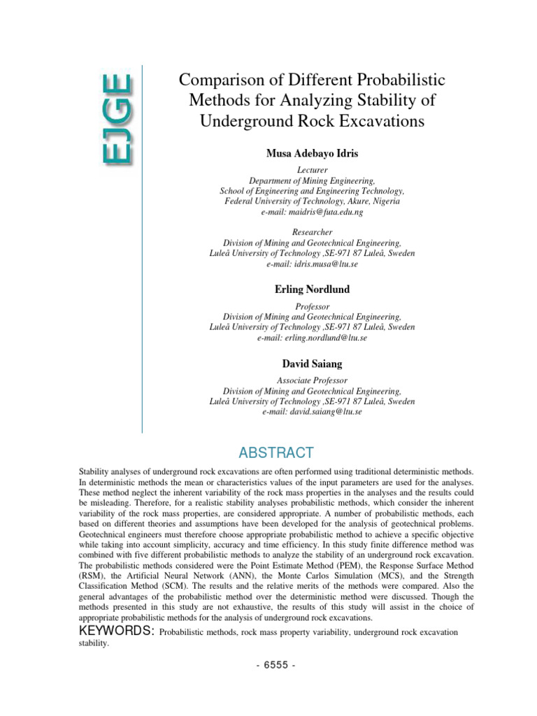 Comparison of Different Probabilistic Me | PDF | Geotechnical Engineering | Analysis