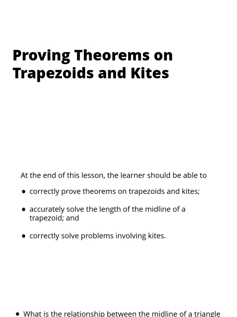 3Q 5 Proving Theorems On Trapezoids and Kites | PDF | Triangle | Area