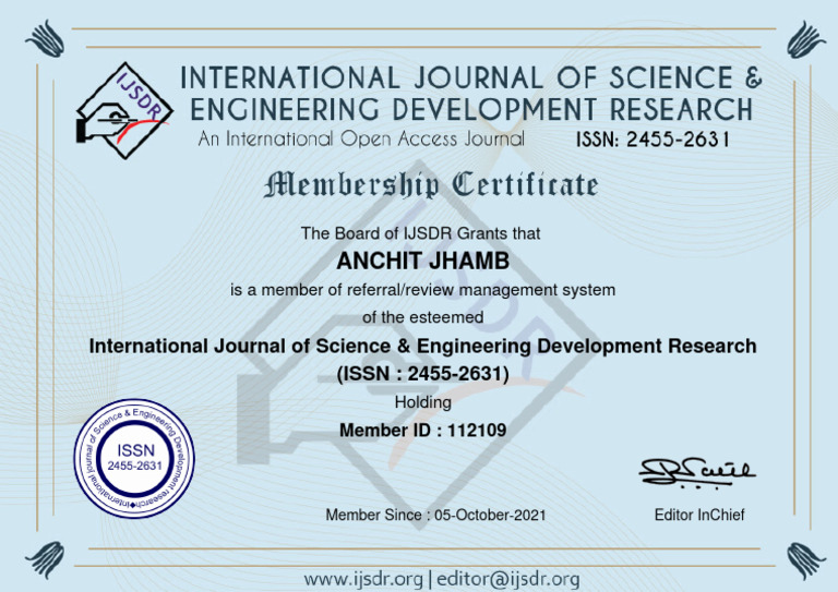 Ijsdr Review Member | PDF