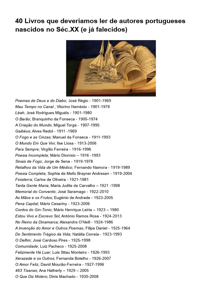 Livros Essenciais de Autores Portugueses | PDF