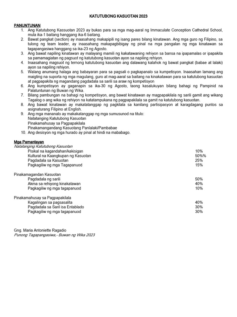 KATUTUBONG KASUOTAN Guidelines | PDF